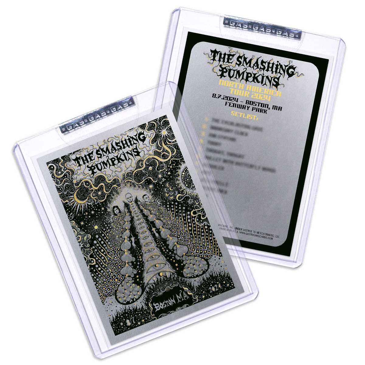 GAS The Smashing Pumpkins August 7, 2024, Boston Setlist Trading Card